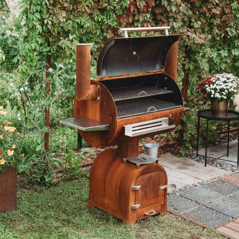 GrillSymbol Smoky Beast Corten BBQ Smoker and Smoker Grill – FirePit.co.uk