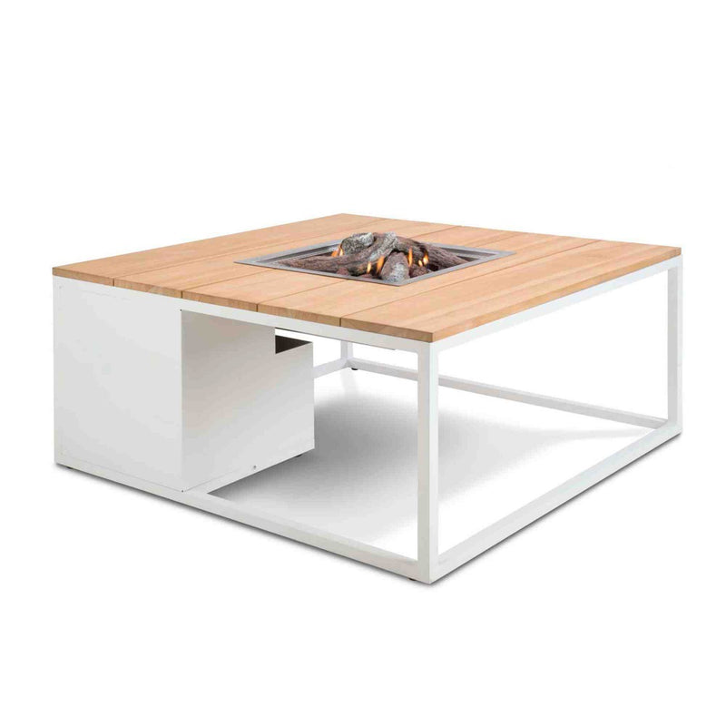 Pacific Lifestyle Cosiloft 100 Gas Fire Pit Table White Aluminium Fram ...
